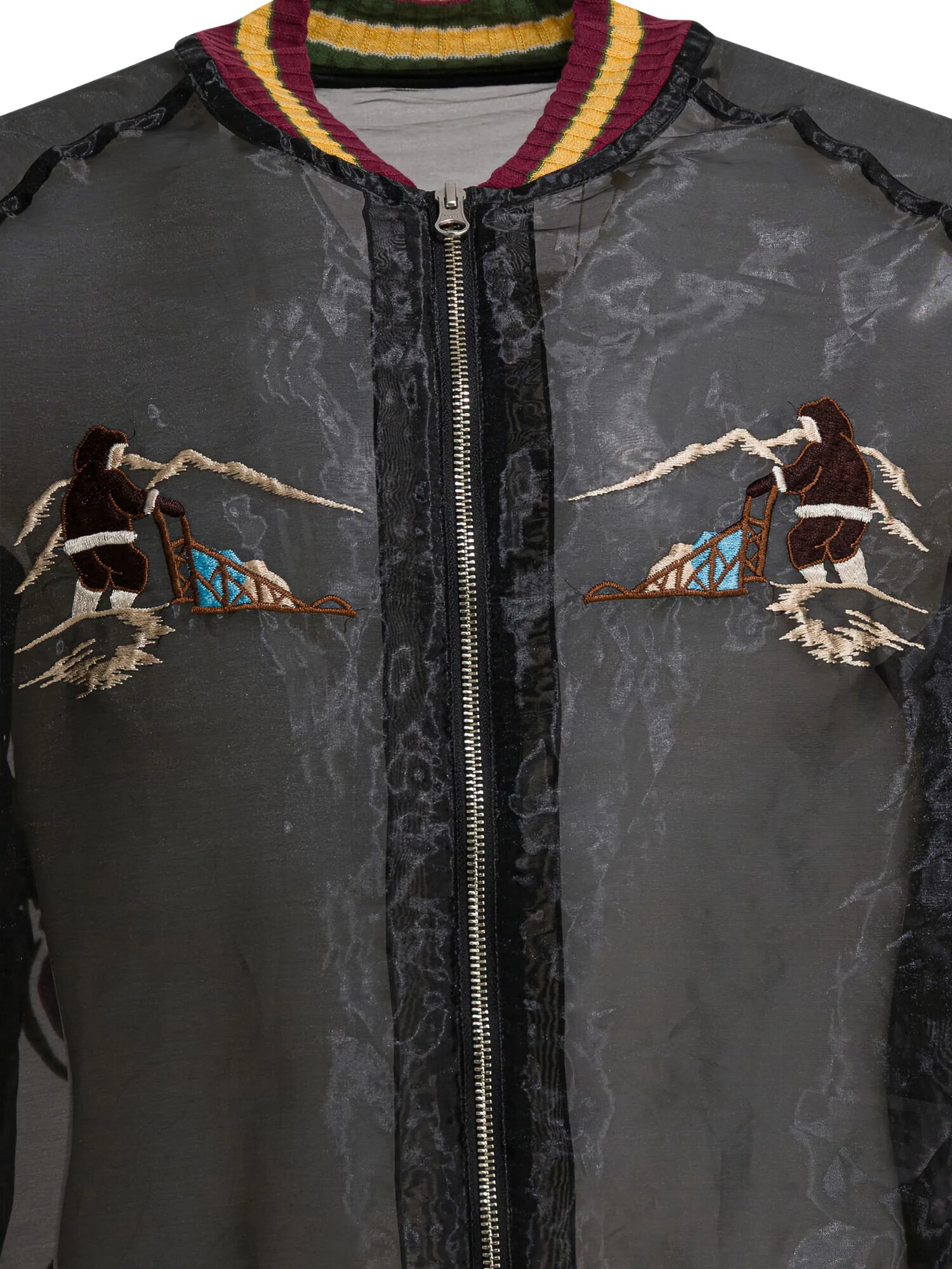 Пальто KAPITAL Embroidery zip coat, размер 3, черный — фото 1