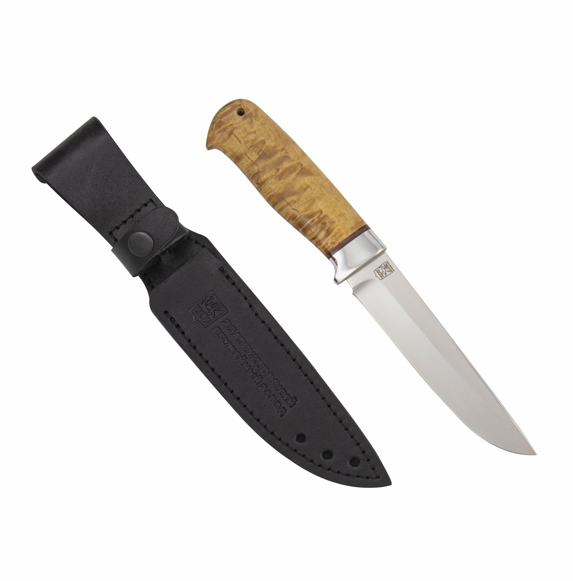 Нож "Лиса" (сталь 110Х18МШД, карельская береза стабилизированная/ал.)