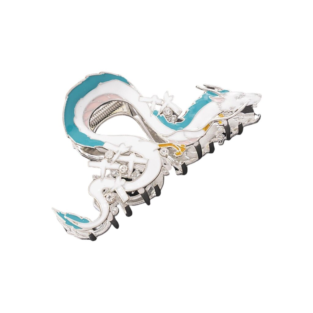 Маленький Белый Дракон, Маленькая Огненная Заколка Для Волос-Серебряный Маленький Белый Дракон