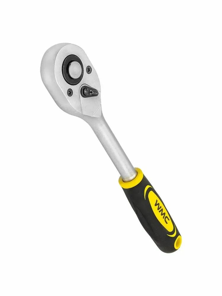 Трещотка реверсивная с двухкомпонентной резиновой рукояткой 1/2' WMC TOOLS