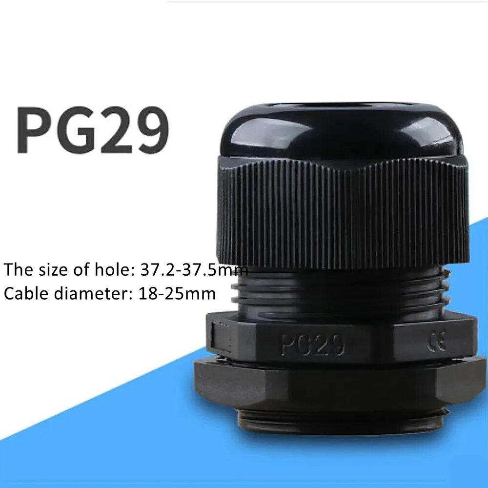 Водонепроницаемые кабельные вводы IP68 PG7 нейлон белые/черные Black PG29