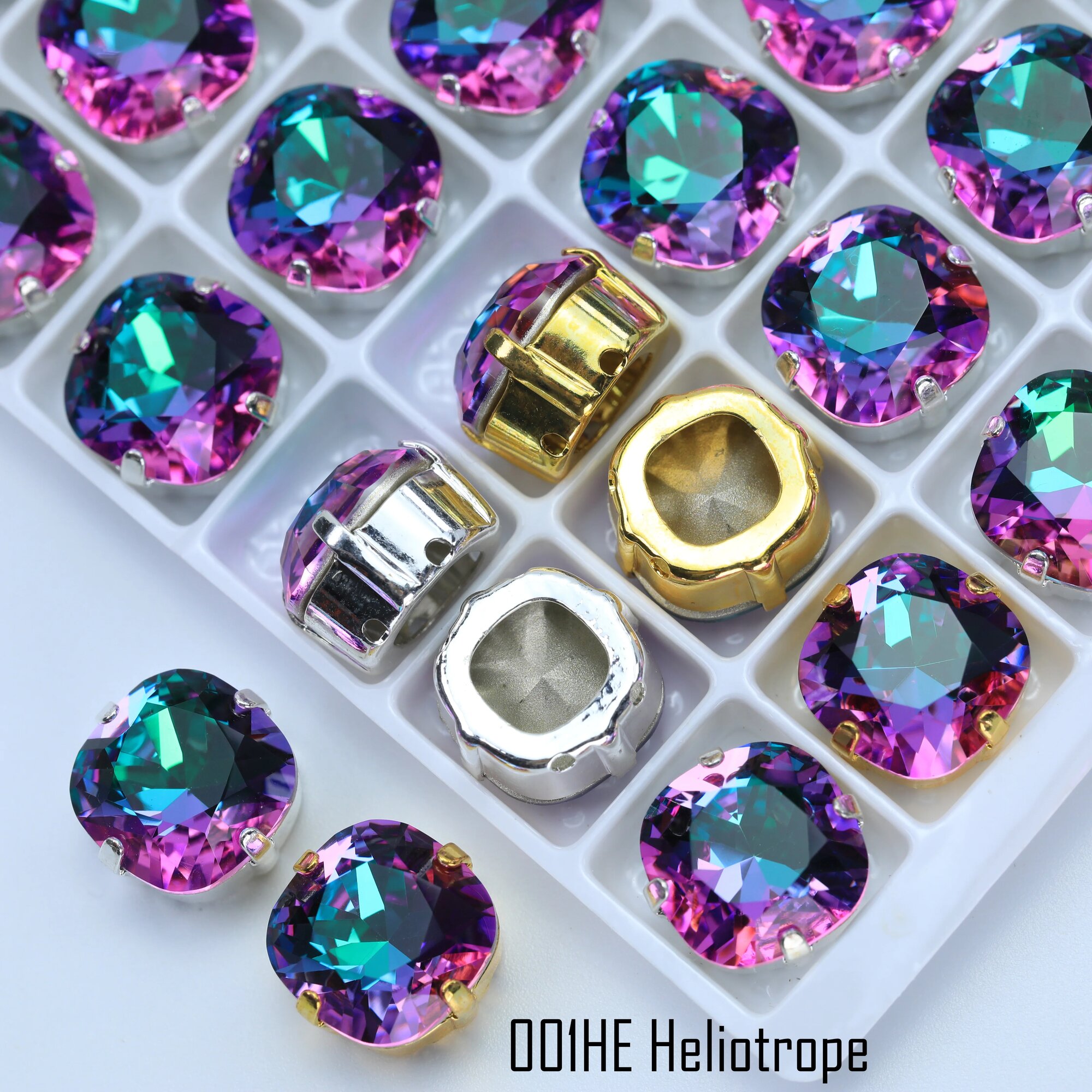 Кристаллы 12 мм HE Heliotrope, 40 шт, Silver Claw
