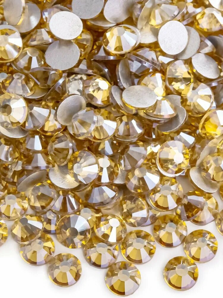 1440 штук Champagne Высококачественные блестящие холодные кристаллы для DIY декорирования ногтей, одежды, обуви, сумок и чехлов для телефонов