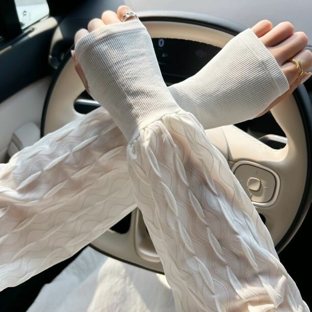 25 новых улучшенных защитных рукавов для женщин, летние рюши, свободные, большие, для активного отдыха, велосипедные защитные рукава из ледяного шелка