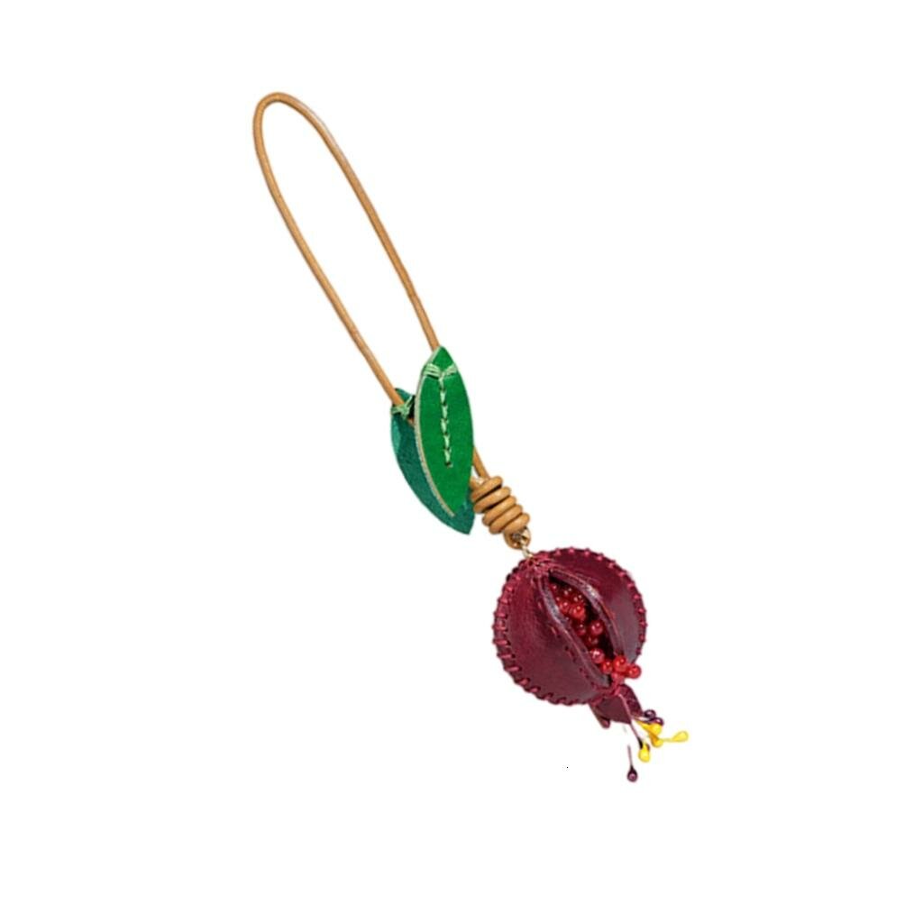 Подвеска «Гранат» из мягкой кожи, Малиново - красный