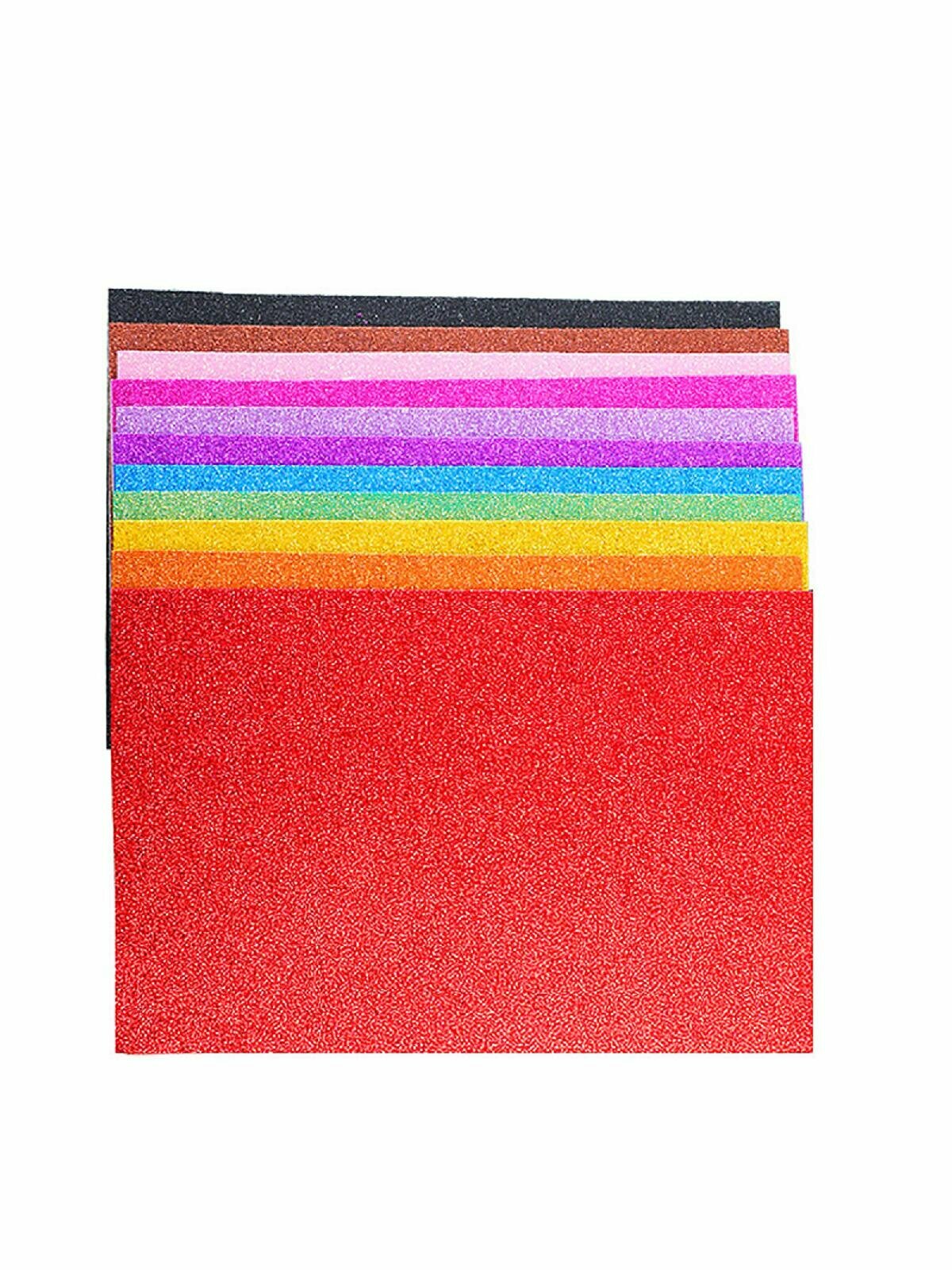 10шт мерцающего картона толщиной 2 мм, клейкая поролоновая бумага, блестящий лист