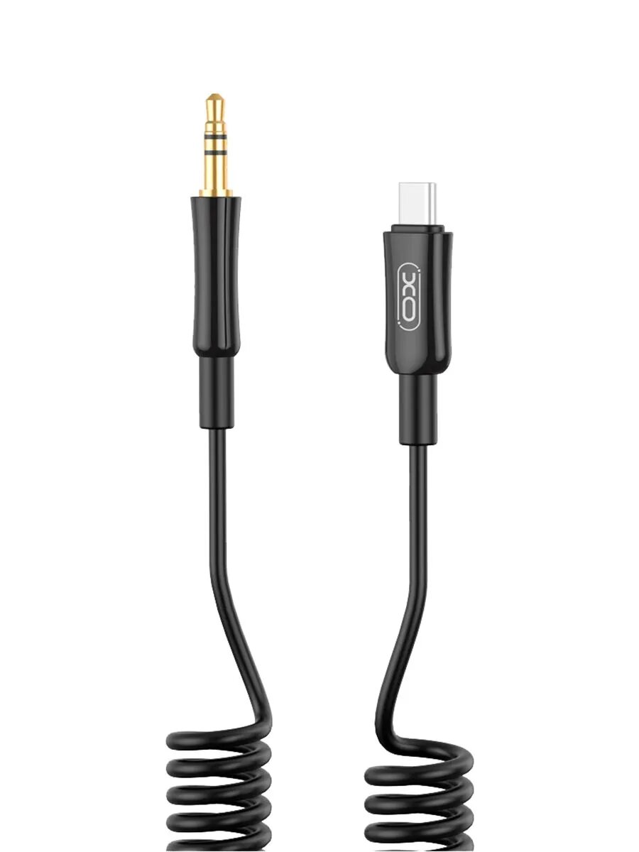 Аудио-переходник XO NB R255B Type-C to 3.5 Jack AUX, 1 метр, черный / кабель для наушников / провод аукс в машину