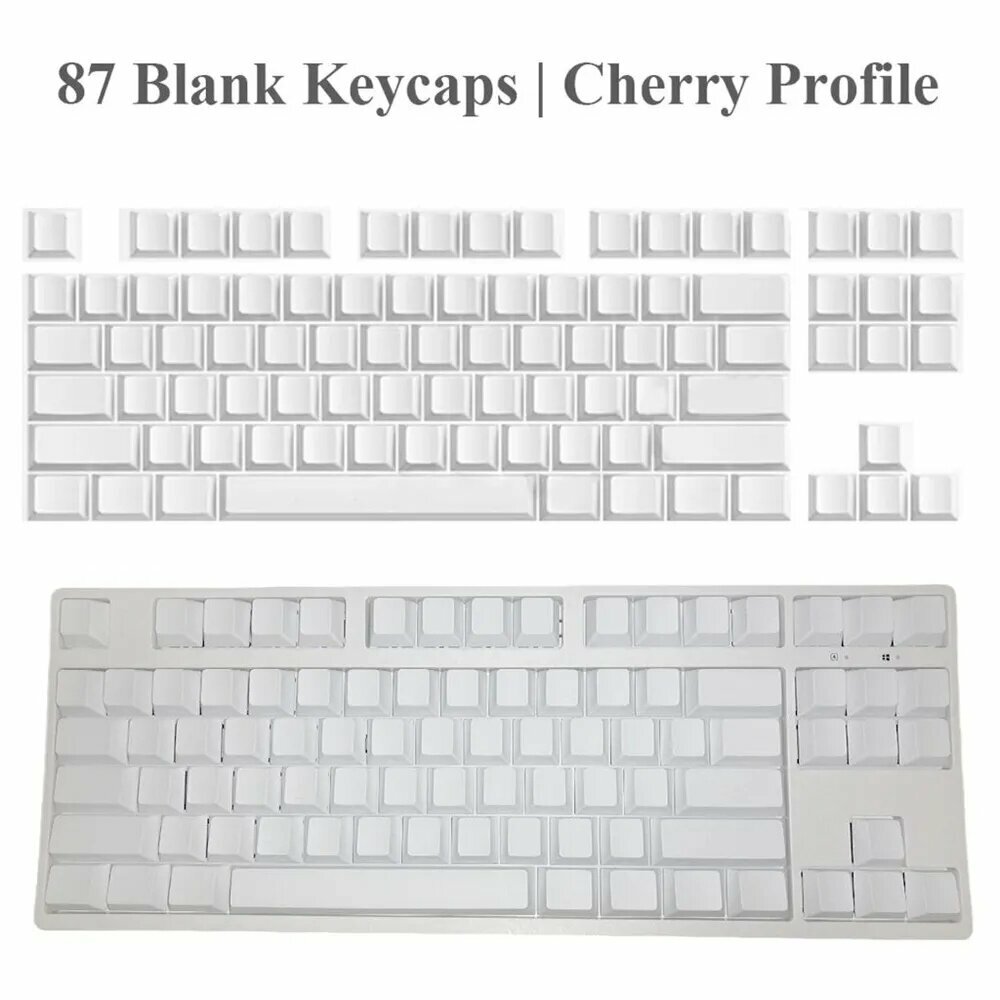 87Pcs Белые PBT Кейкапы для MX — фото 1