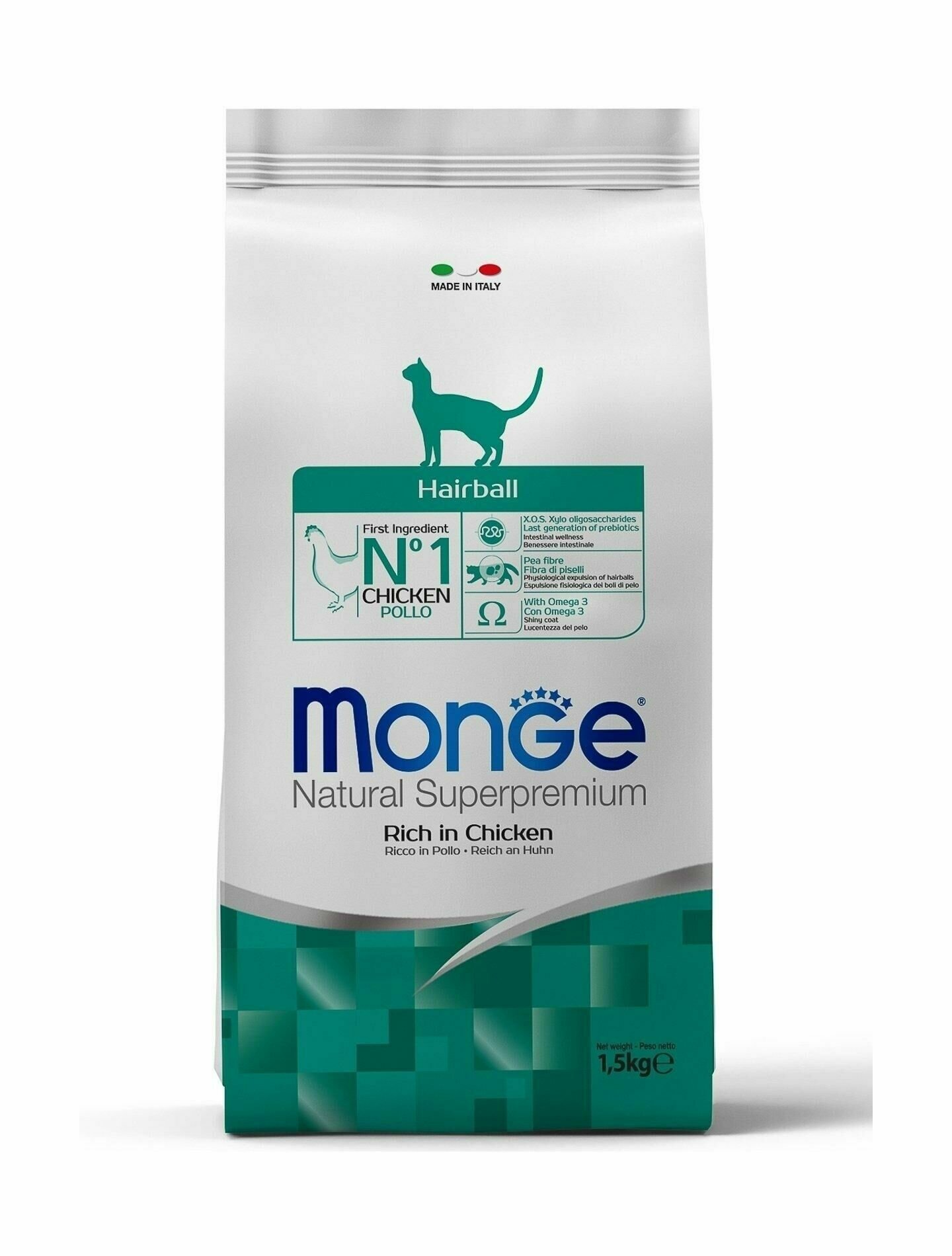 Monge Cat Hairball - Корм для кошек для выведения комков шерсти (1,5 кг)