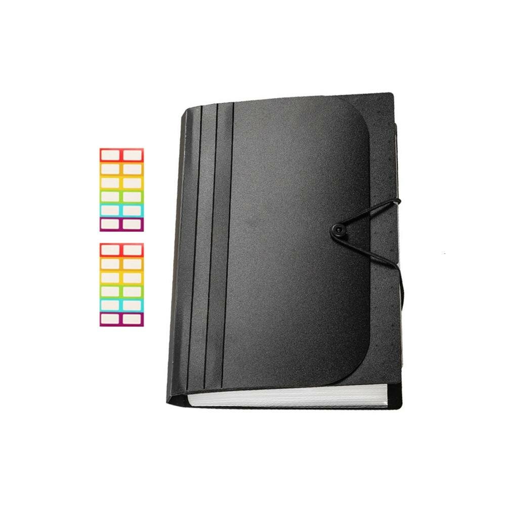 Расширяемый органайзер для чеков с 13 карманами, Черный