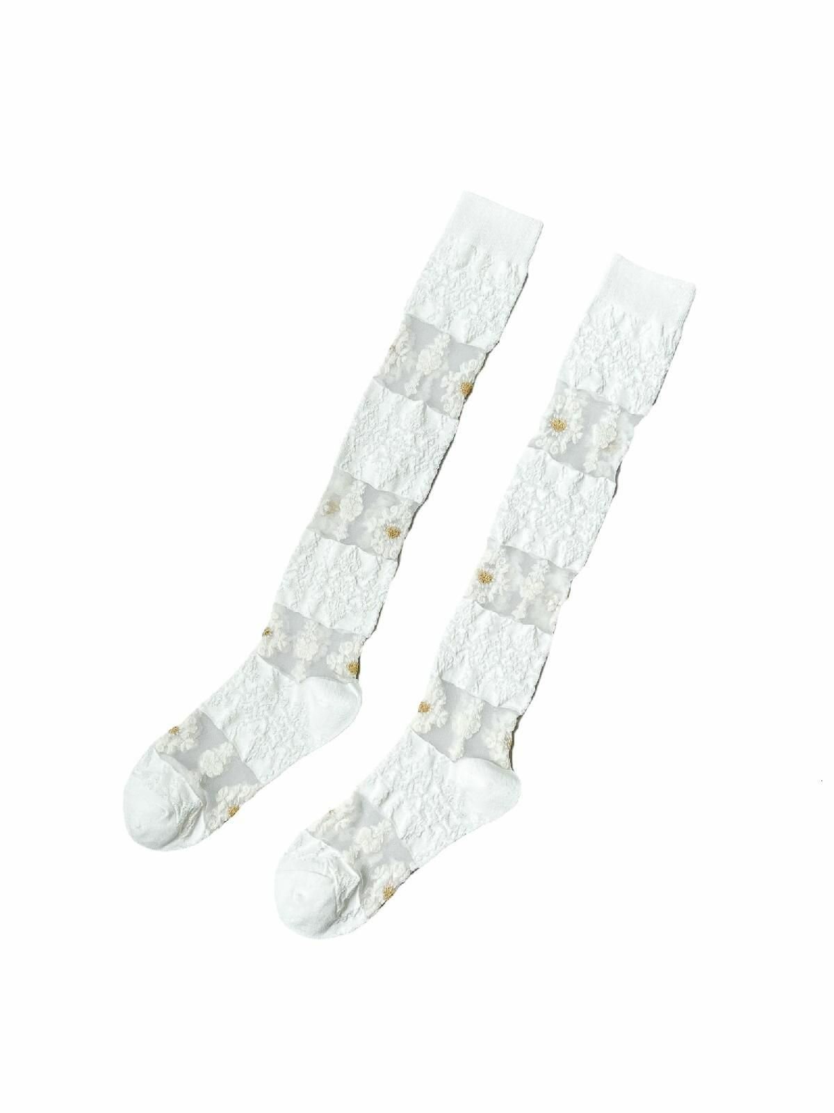 Женские длинные кружевные колготки до колена, Узор