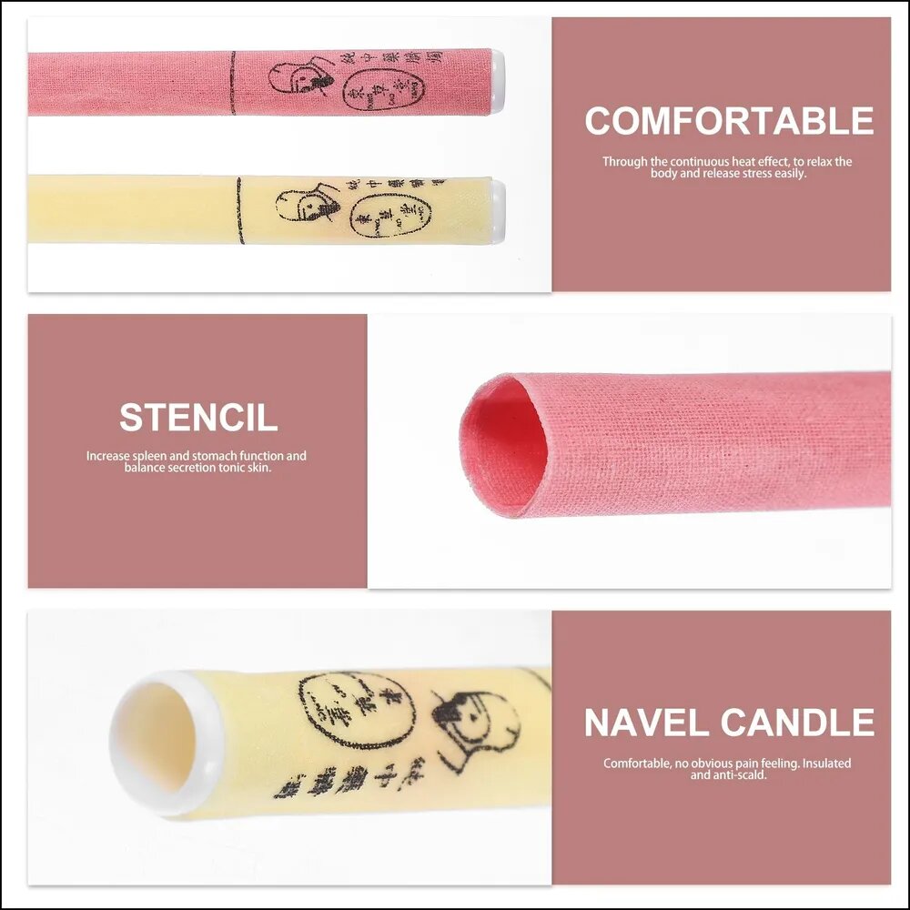 Пупочные свечи из бумажного воска для спа терапии и расслабления, набор из 8 штук