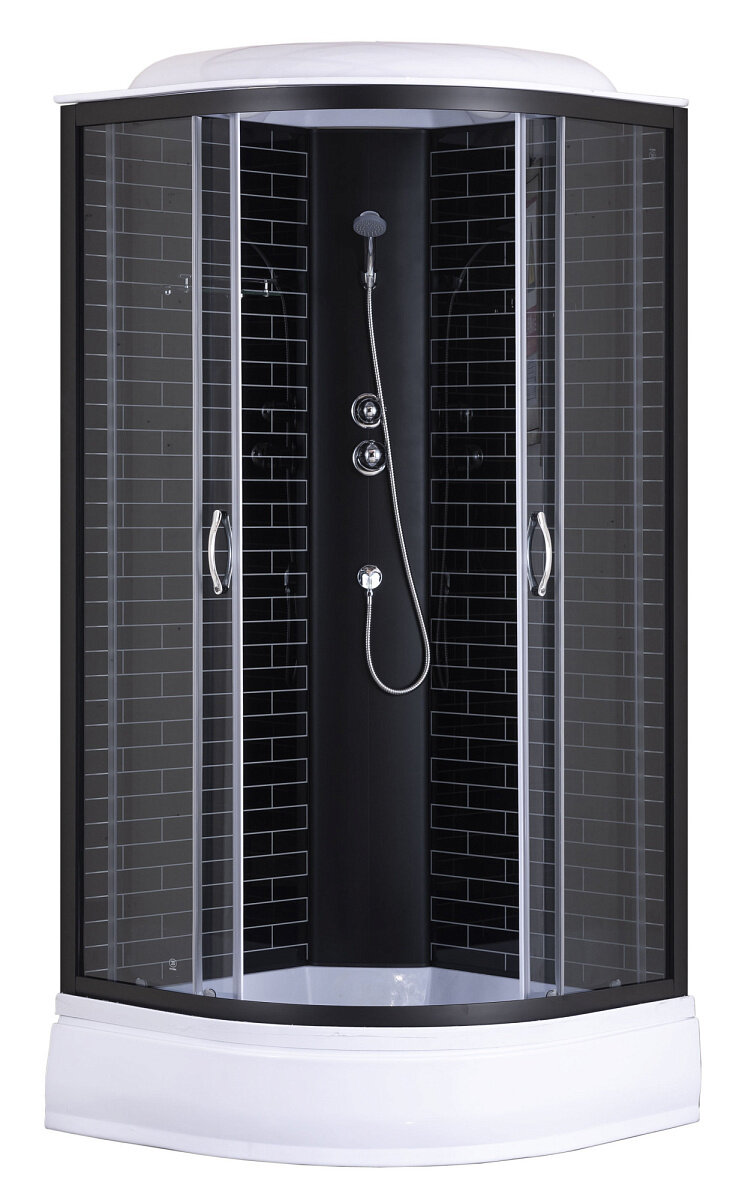 Душевая кабина Loranto CS-6690-25GB 90х90 тонированное стекло/профиль черный