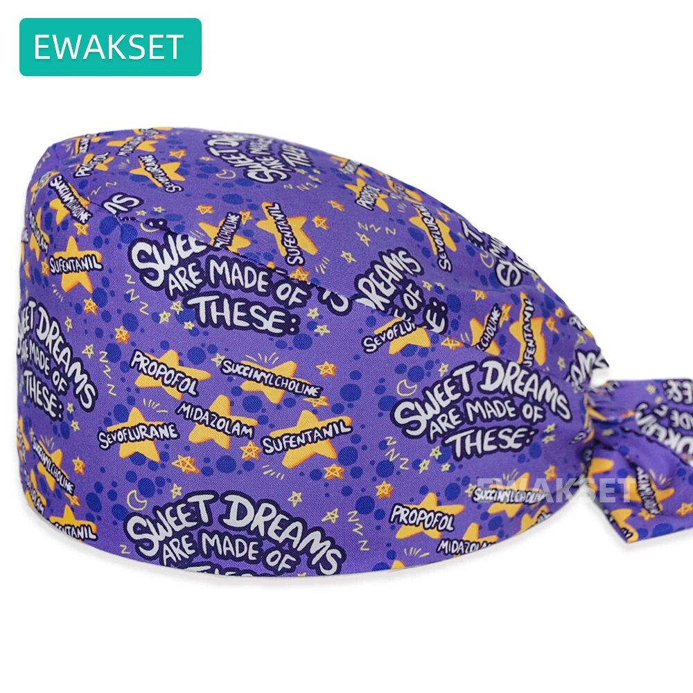 Скраб-кепка EWAKSET, фиолетовая, scrub cap 005