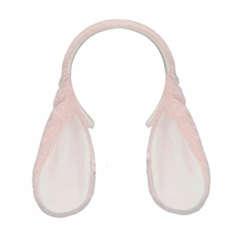 Реалистичные уши кролика с обручем, Розово-белые уши