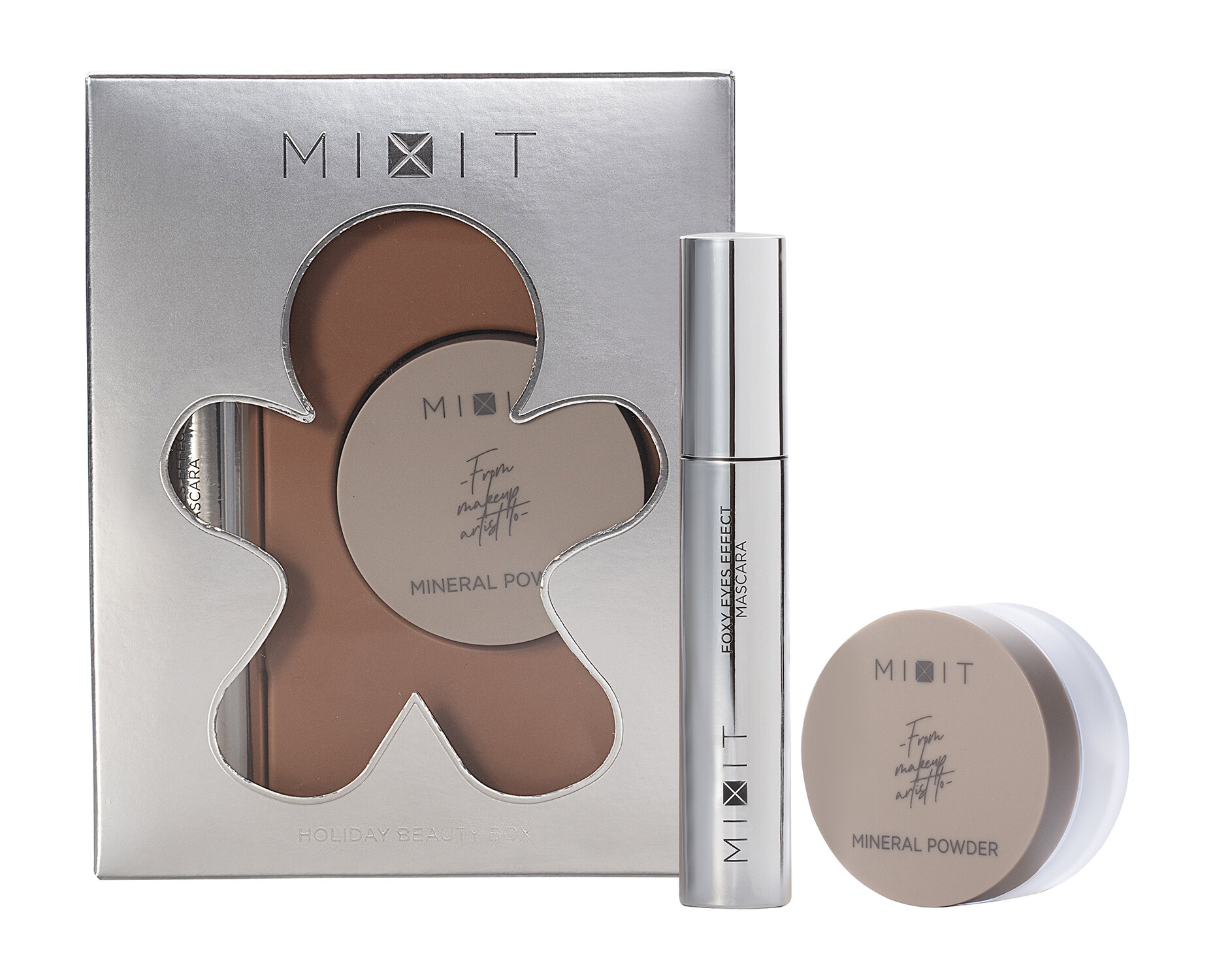MIXIT Набор Make Up Holiday Beauty Box (Тушь для ресниц + Пудра минеральная)