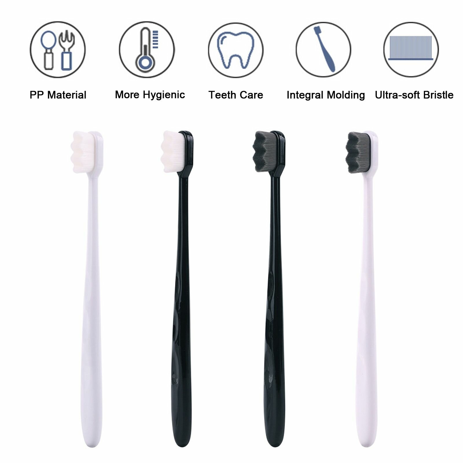 Ультрамягкая зубная щетка с микронановолокнами, 10 000 щетинок для бережной чистки. Индивидуальная упаковка в круглой тр