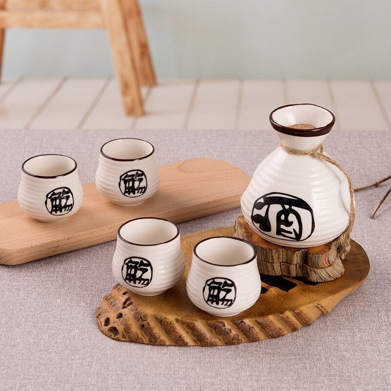 Набор стаканов для саке в японском стиле, керамические винтажные маленькие бокалы для домашнего использования, диспенсер для напитков, подогреватель для вина, маленькие винные чашки.