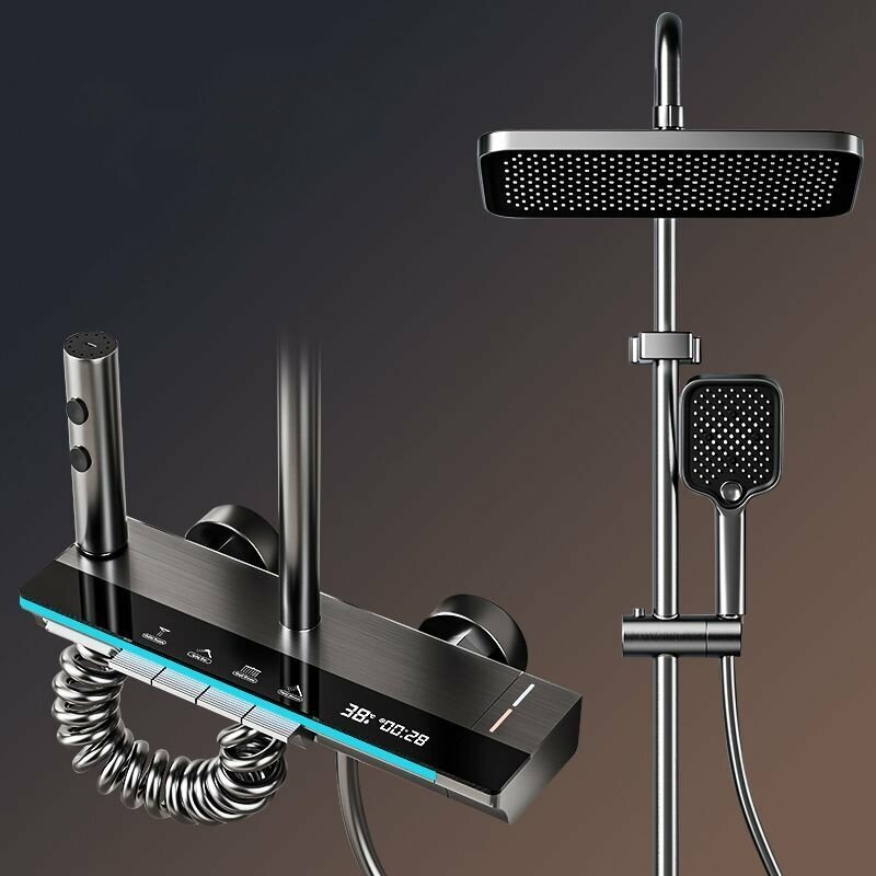 Душевая система и душевая стойка с тропическим душем с индикатором температуры смеситель для ванны и душа