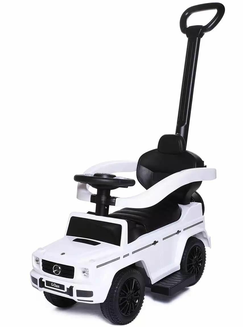 Машина-каталка Prince Toys PT653 "Mercedes-Benz G350d" с ручкой, белая, звук