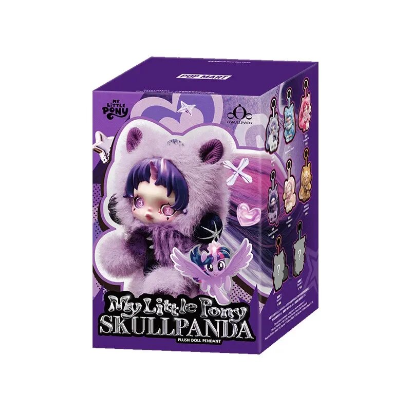 POP MART SKULLPANDA My Little Pony Плюшевая кукла-подвеска Сиреневый, 1 Blind Box