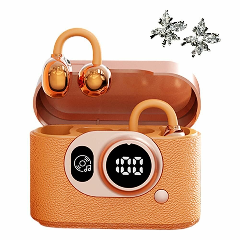 Винтажные наушники-клипсы TWSGTS17 в виде фотоаппарата, беспроводные Bluetooth с длительным временем работы