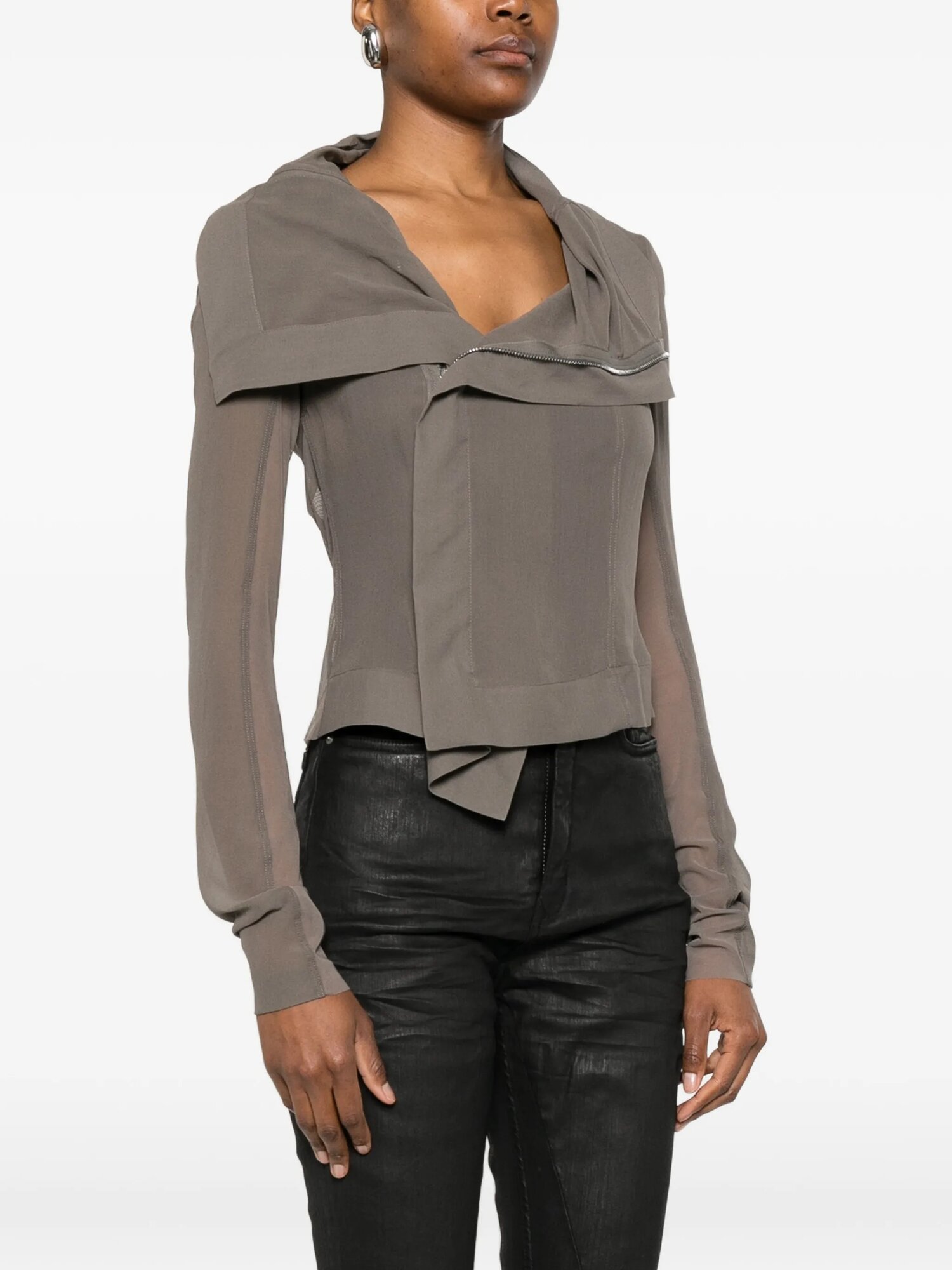 Куртка Rick Owens Classic Biker jacket, размер 44, brown — фото 1