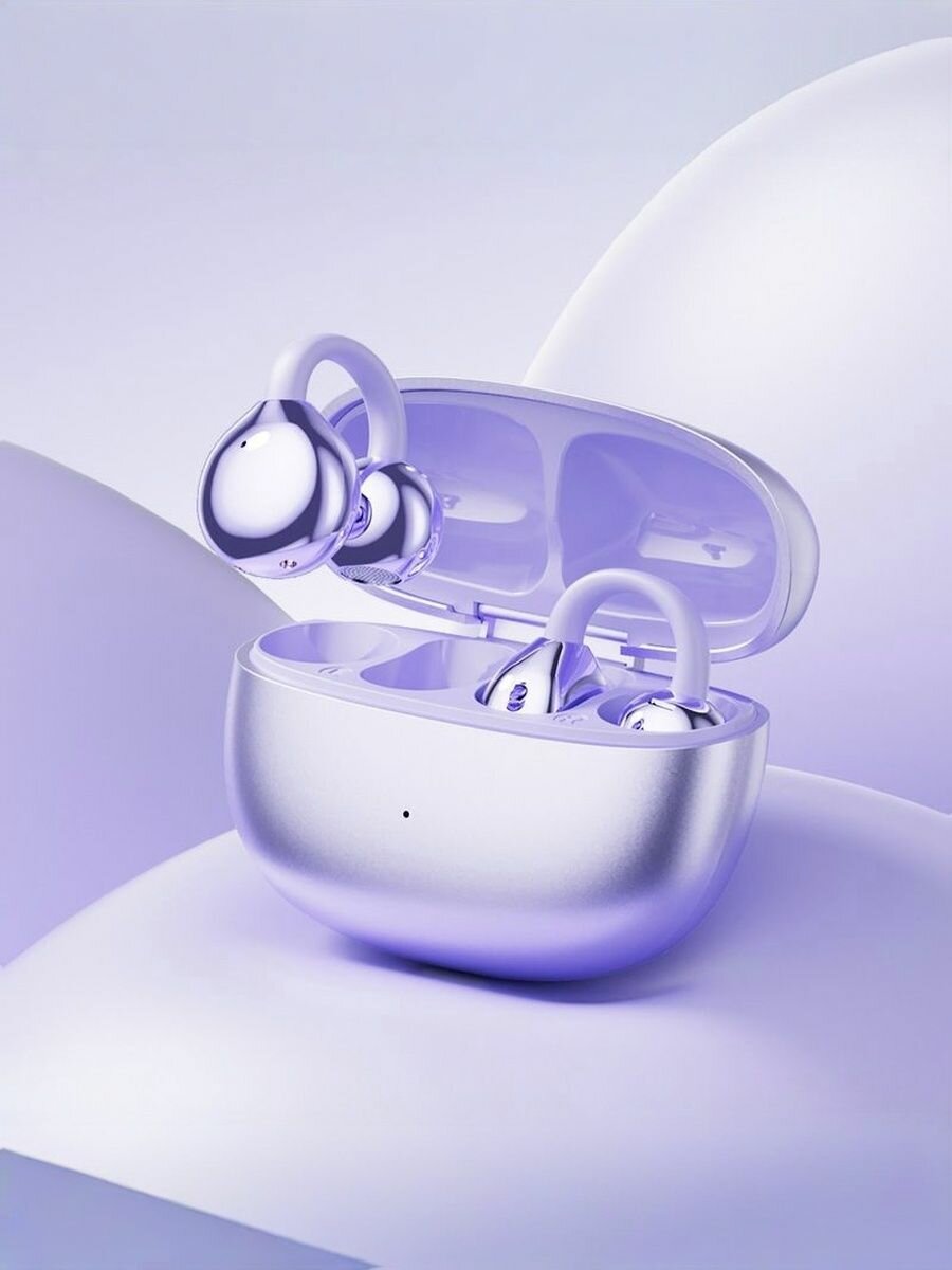 Беспроводные наушники Bluetooth, костная проводимость, шумоподавление, фиолетовый