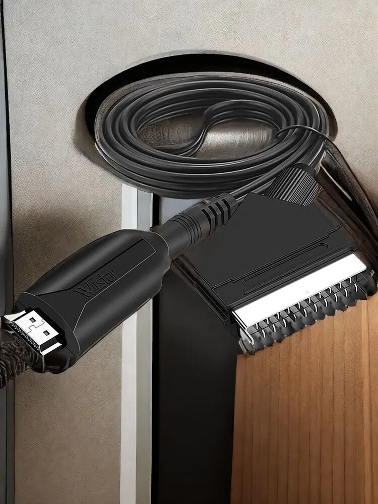 WIISTAR HDMI-совместимый адаптер SCART, видео-аудио конвертер для PAL/NTSC HD TV DVD Box Signal Upscale Converter, аксессуары