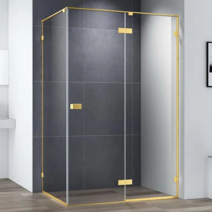 Душевой уголок Cezares Bellagio BELLAGIO-AH-1-100/90-C-BORO 100х90, брашированное золото