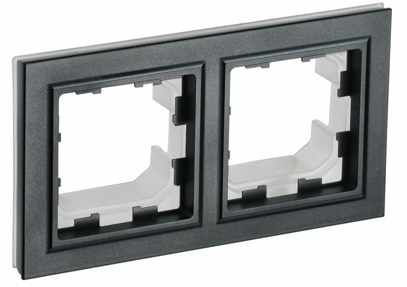Рамка 2-м IP44 BRITE РУ-2-БрЧ-44 черн. IEK BR-M22-44-K02
