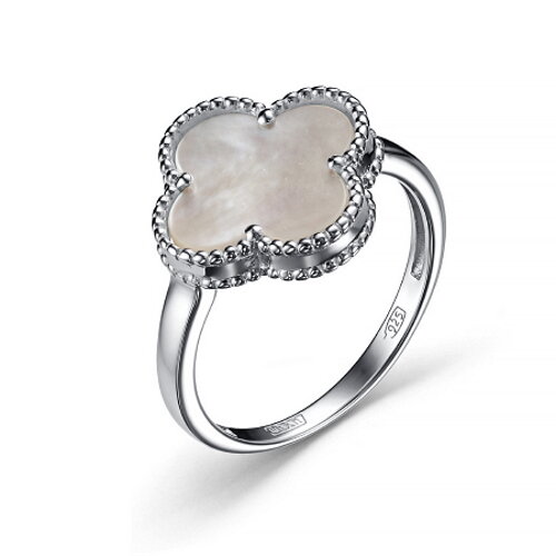 Кольцо, серебро, 925 проба, родирование, перламутр