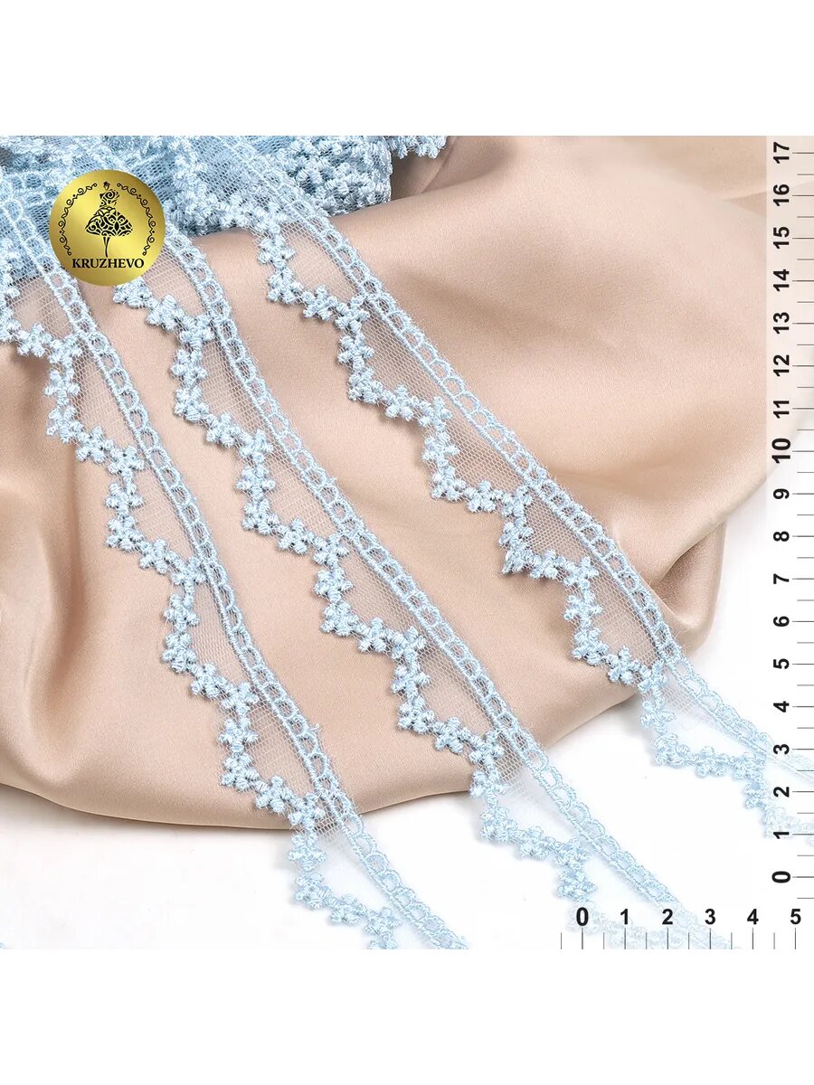 Кружево на сетке шир.20мм цв.06 голубой уп.9м