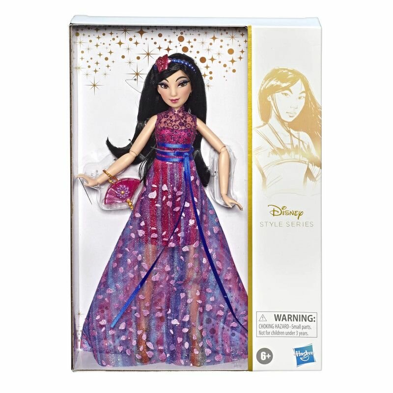 Disney Princess Style Series Mulan Fashion Doll, современное платье в полный рост, серьги, сумочка и туфли, игрушка для девочек от 6 лет и старше