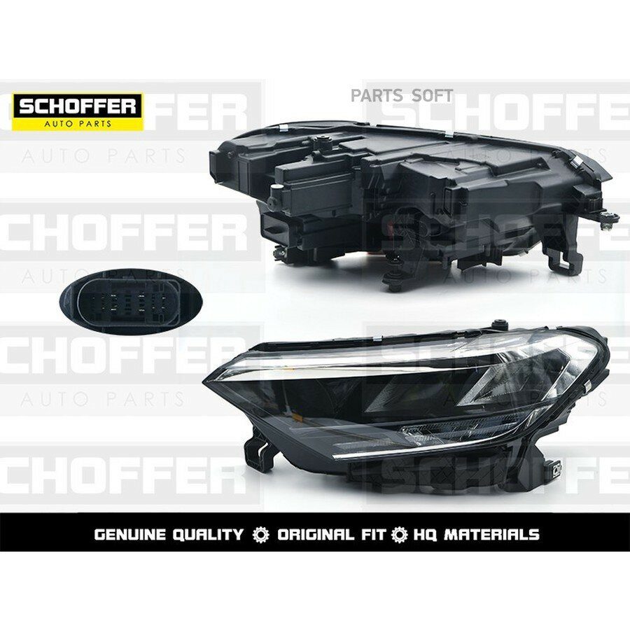 Фара левая Volkswagen Polo sedan 6 (2020 - н. в.) светодиодная LED рефлекторная от официального дистрибьютора, SCHOFFER, артикул SHF12006