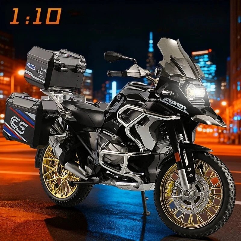 Масштабная модель мотоцикла BMW R1250 GS ADV 1:10 black with box