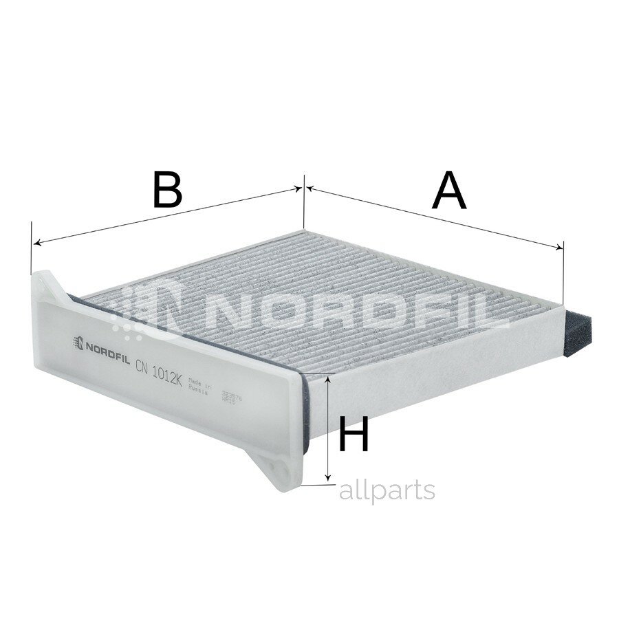 NORDFIL CN1012K Фильтр салона угольный Mitsubishi Lancer VII Outlander I Grandis Pajero Sport II
