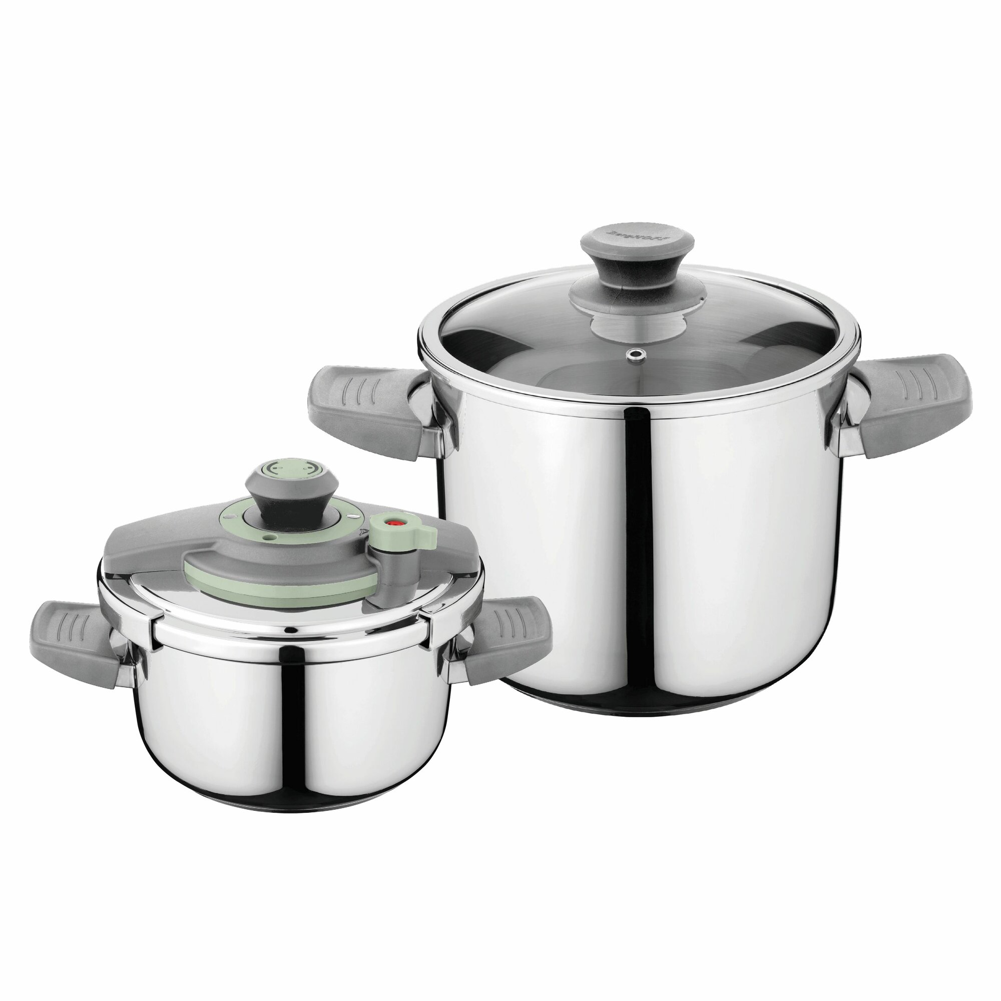 Набор скороварок, BergHOFF Leo Vita, 2 шт, объем 4 и 7 л, нержавеющая сталь, набор кастрюль