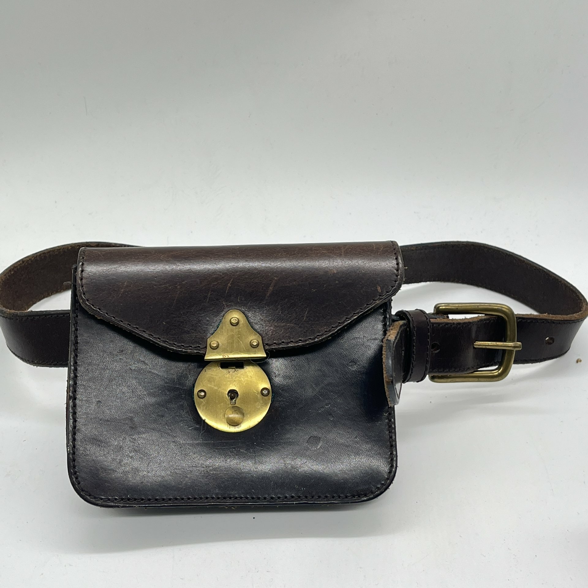 Ремень с поясной сумкой George Stuart, кожа, Великобритания, 1980-2010 гг.