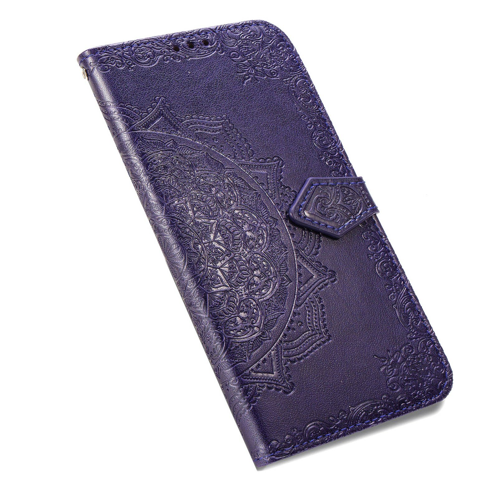 Чехол-книжка MyPads для Huawei Honor 9A и Honor Play 9A фиолетовый с загадочными узорами