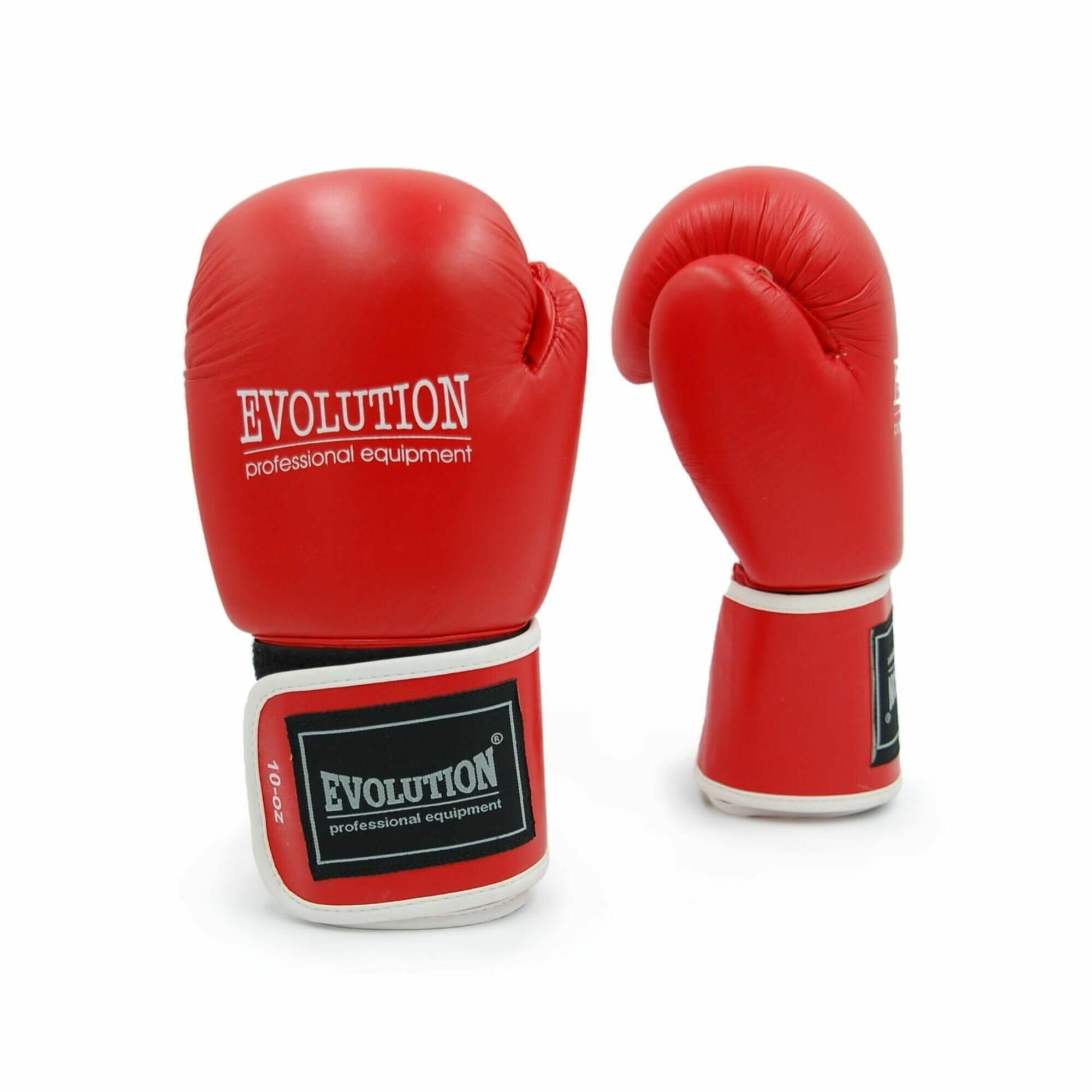 Боксерские перчатки PRO из натуральной кожи Evolution Professional Equipment, Decathlon, Цвет: Красный, Размер: 12 унций