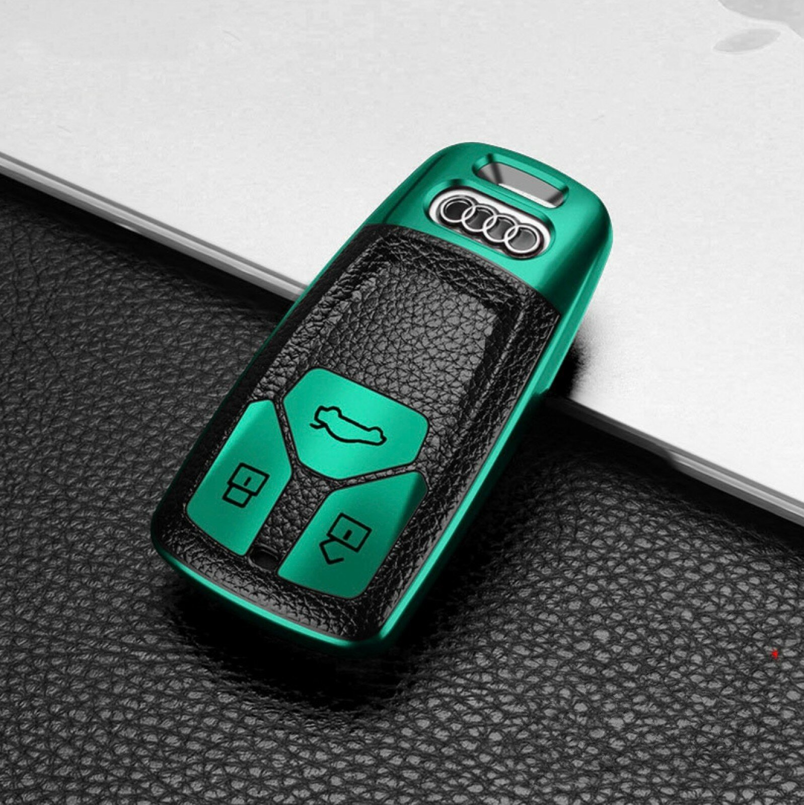 Чехол для смарт ключа Audi MyPads силикон с вырезом под логотип для A3 A4 A5 A6 A7 A8 Q3 Q5 Q7 (2014-2016)