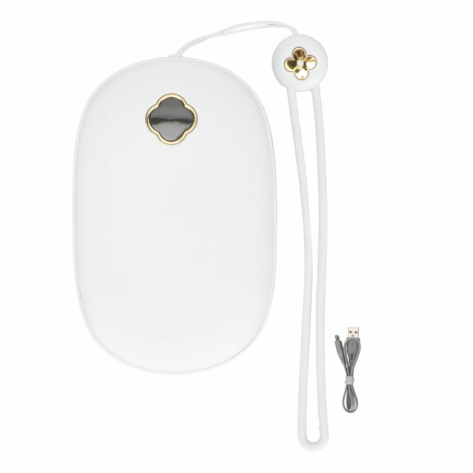 Карманная грелка-power bank 10000 мАч, белая, для кемпинга