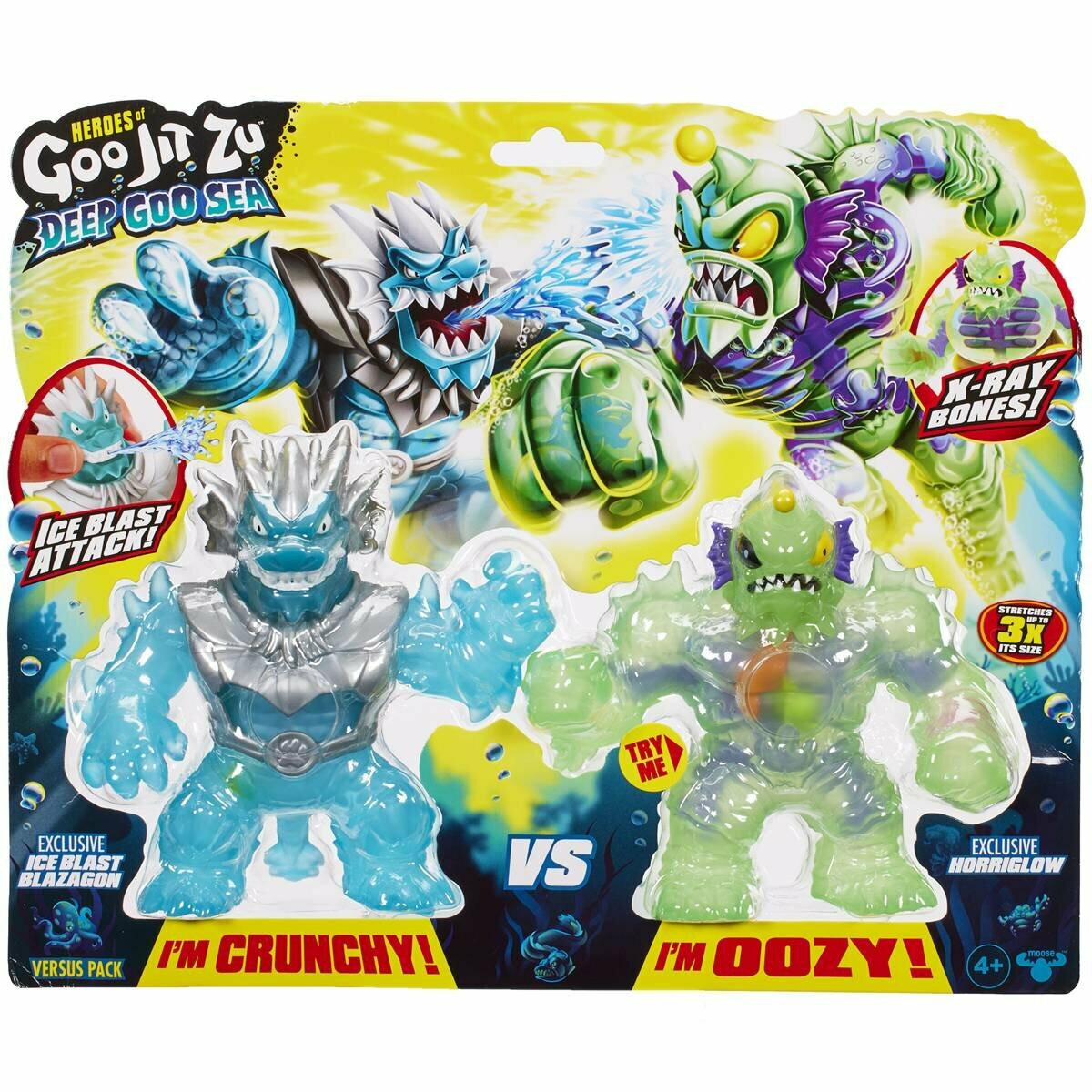 Набор фигурок Гуджитсу Ледяной Блейзагот протов Хорри Ужаса Blazagon Vs Horriglow Heroes of Goo Jit Zu Deep Goo sea