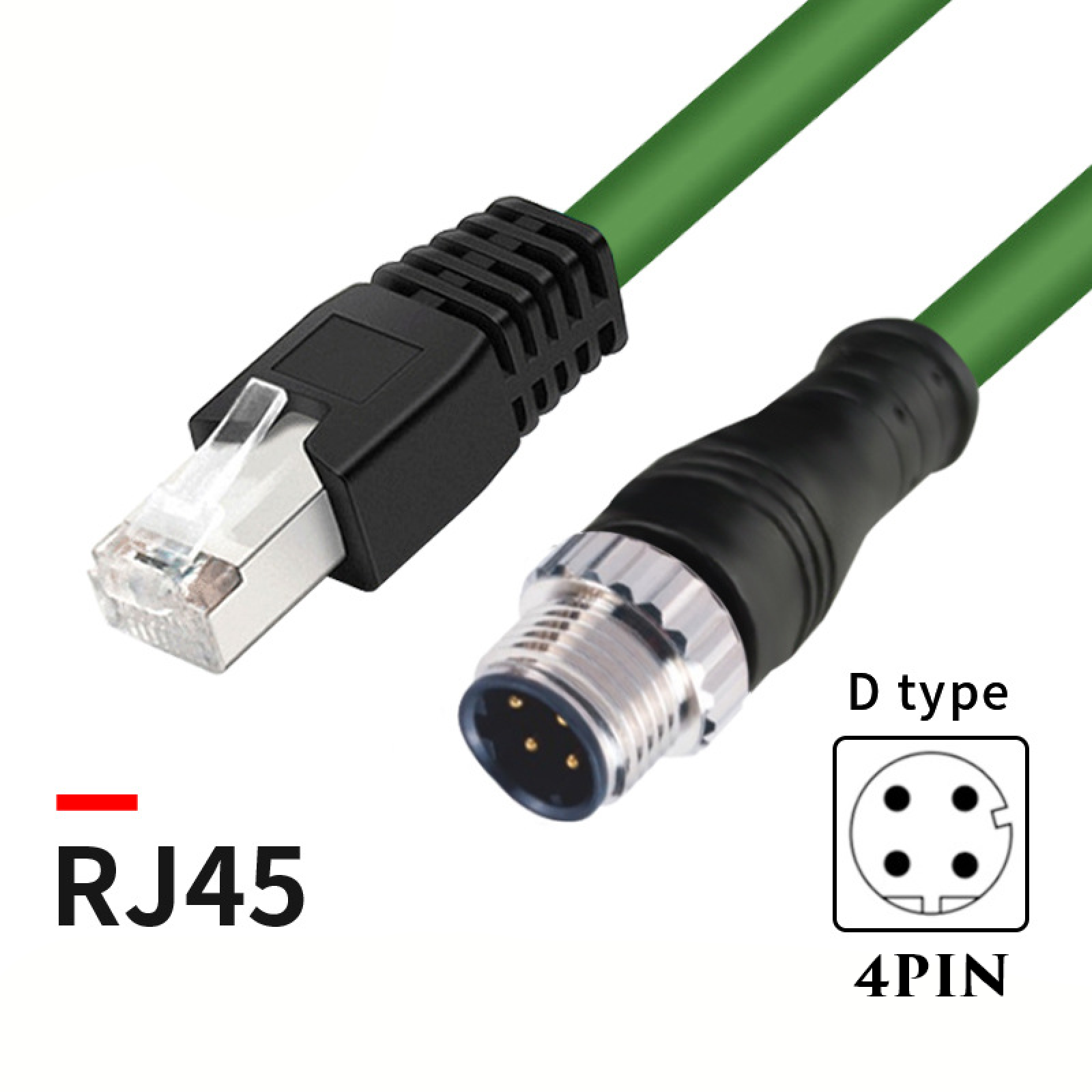 Кабель Ethernet MyPads с разъемами M12 4-Pin и RJ45 IP67, 8 жил, для подключения датчиков