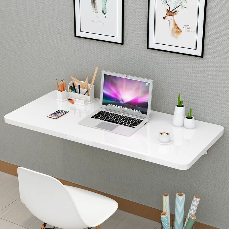 Настенный складной стол узкий 30 см, длина 40/50/60/70/80 см, откидной стол-книжка для малогабаритных квартир, письменный стол на стену