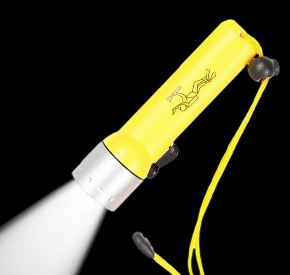 Подводный фонарь TPC-7 для дайвинга, водонепроницаемость 10АТМ, время работы 1100 часов, желтый