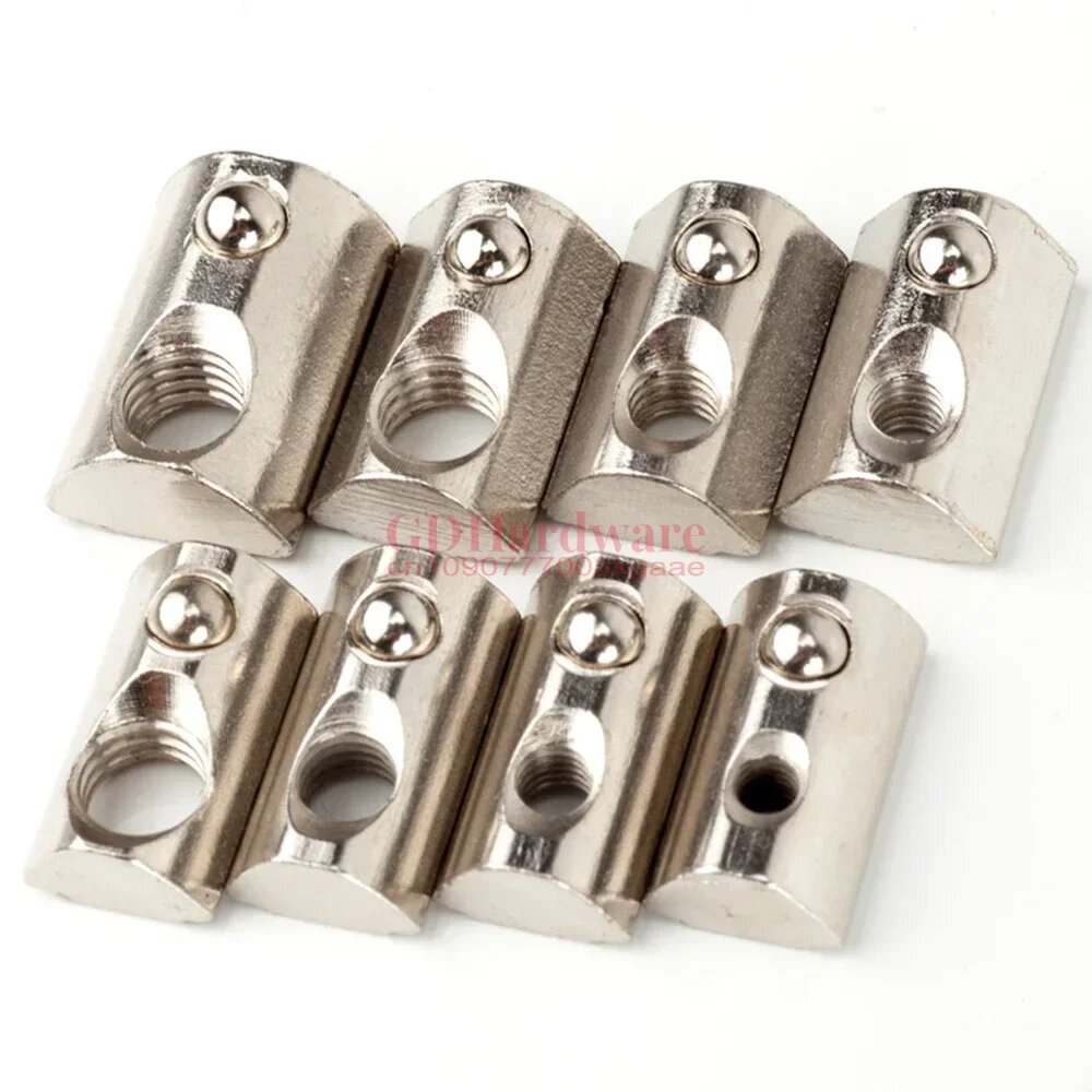 Пружинные Т-гайки M3 M4 M5 M6 с шариком для алюминиевого профиля 2020 20s-m3