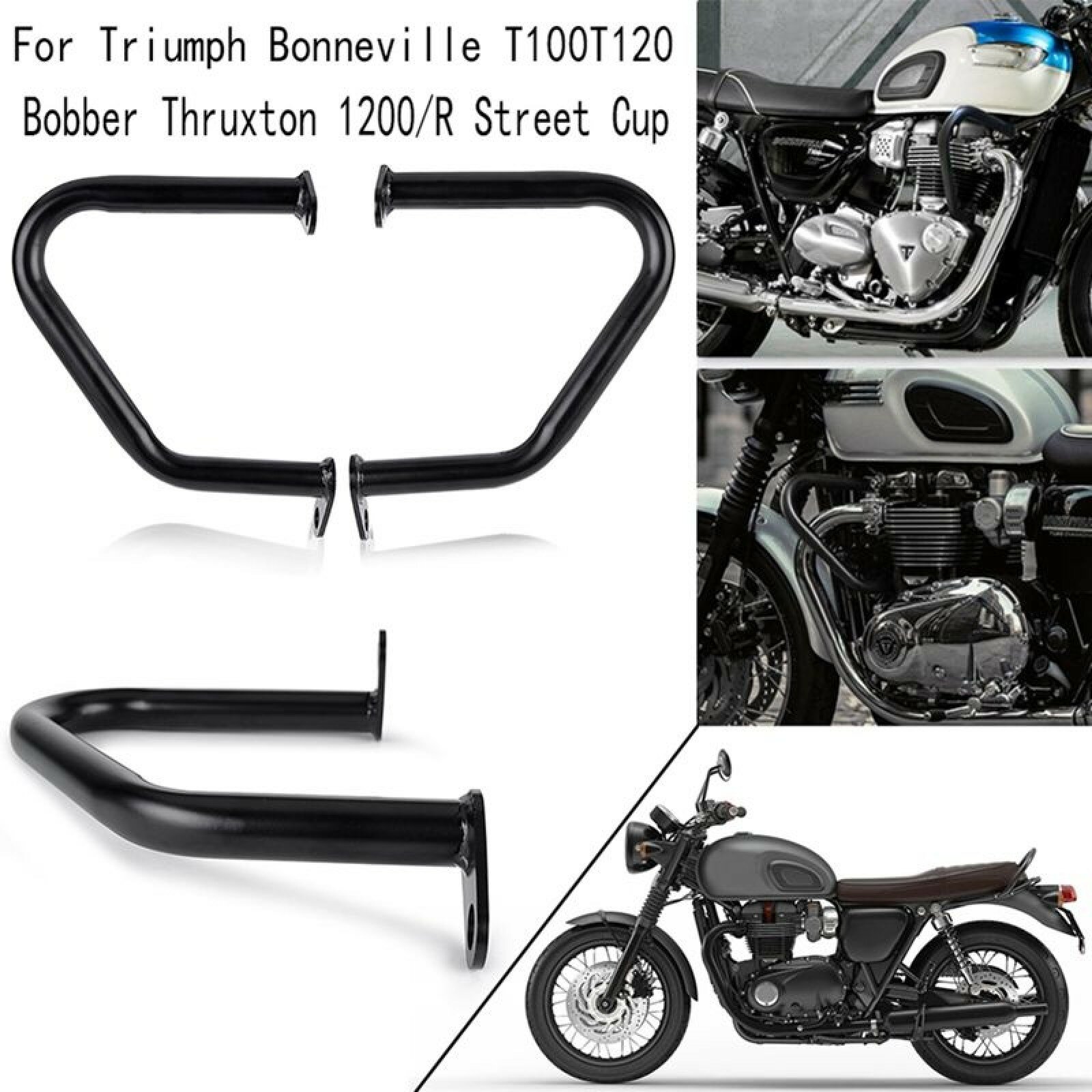 Дуги защиты рамы и бампера MyPads для Triumph Bonneville T100 T120 Bobber Thruxton 1200/R Street Cup