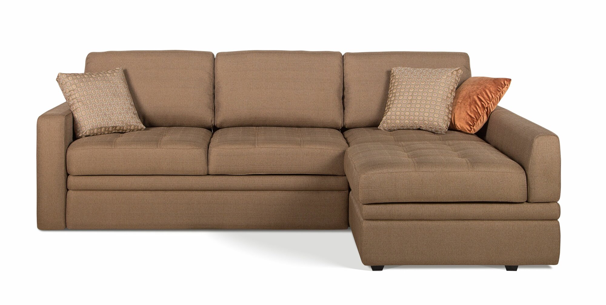 Угловой диван-кровать PUSHE раскладной Бруно, правый угол, велюр